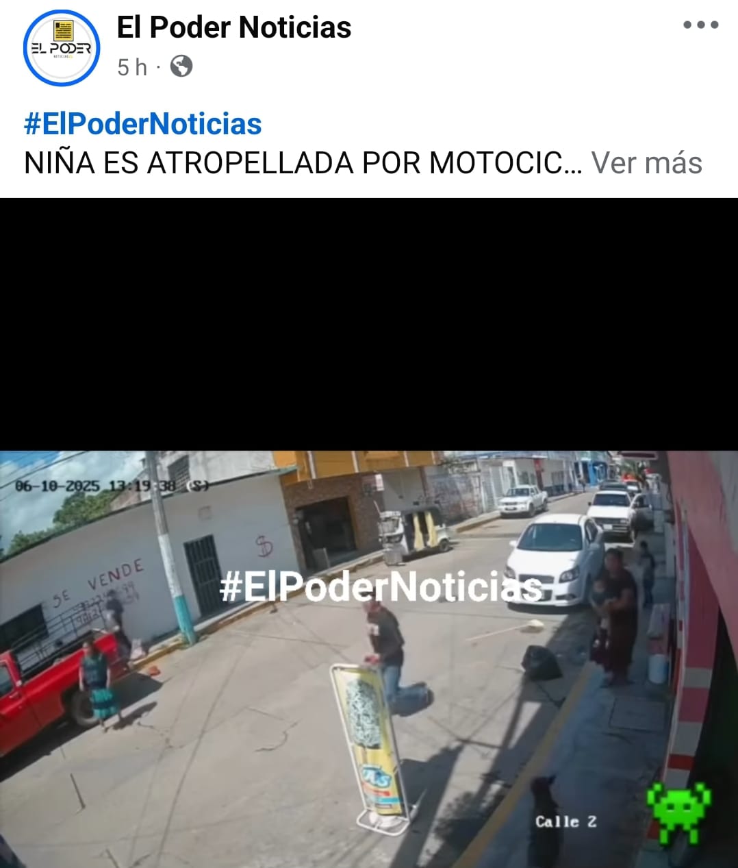 NIÑA ES ATROPELLADA POR MOTOCICLETA EN VILLAFLORES - EL PODER NOTICIAS ...